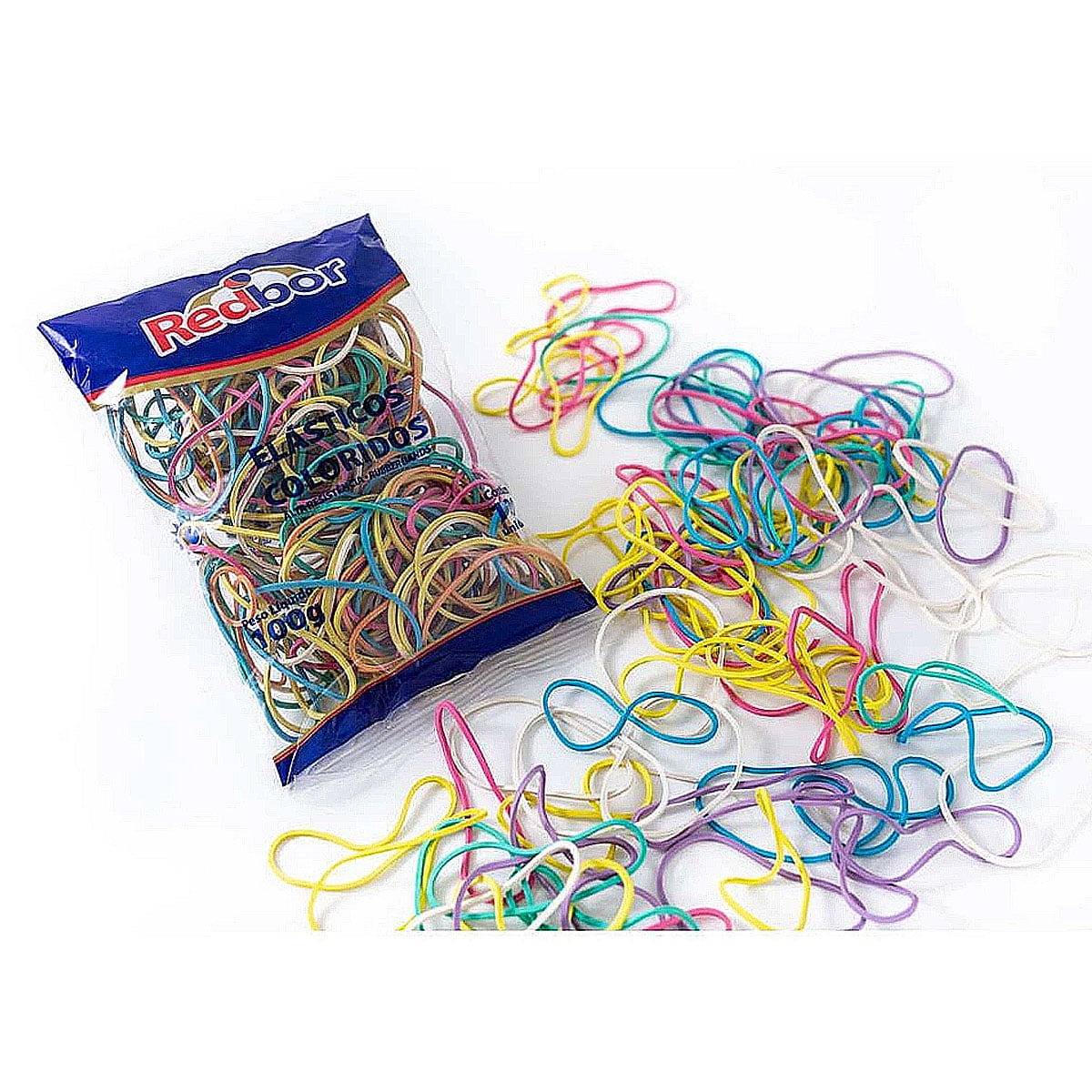 Elástico colorido N°18 100gr Redbor - Livraria Barão